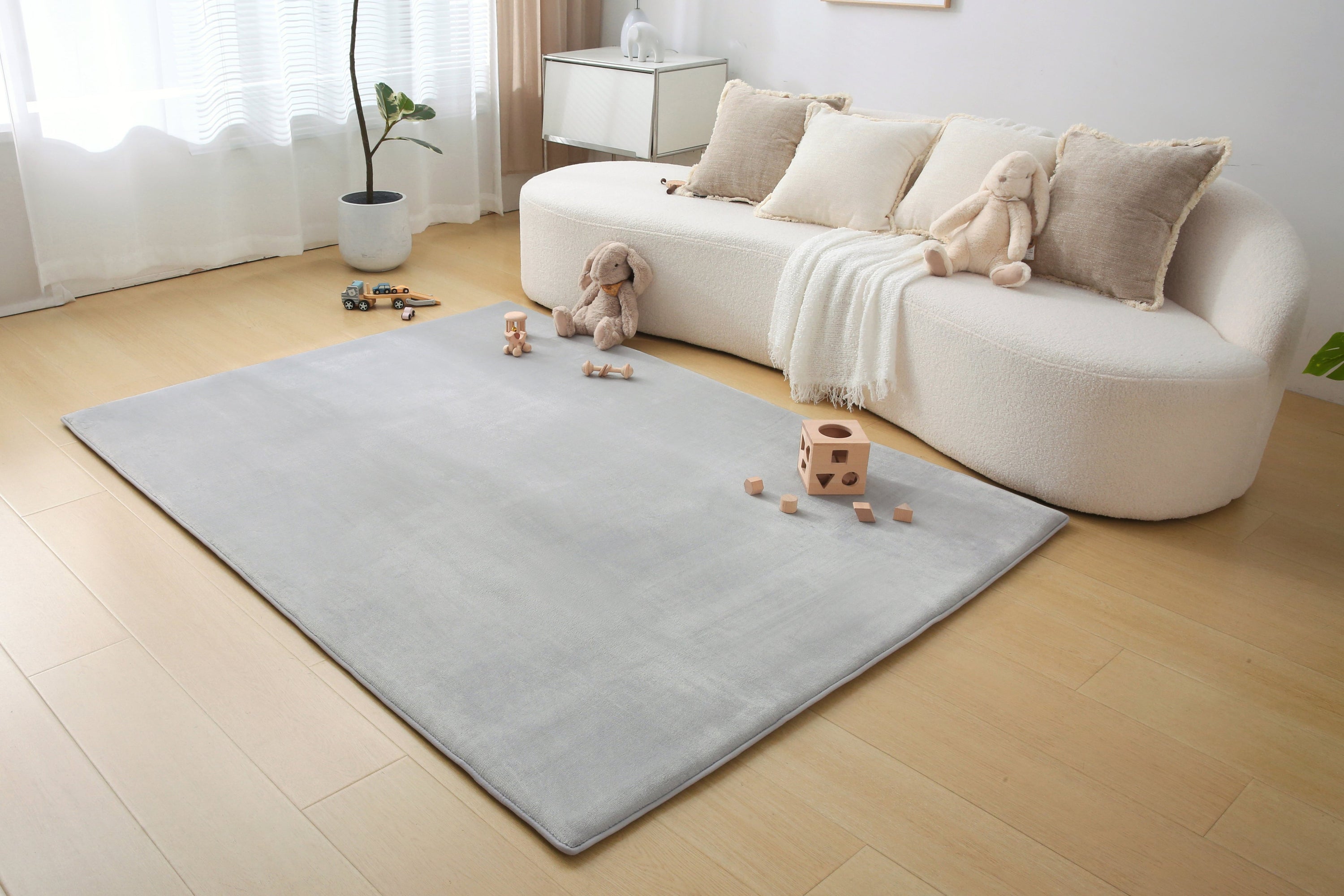 Plush Memory Foam Play Mat - Grey - Soft Sensory Tatami Rug