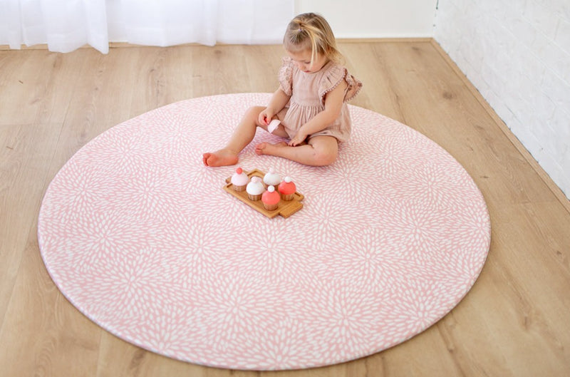 Pink Petal / Petal Round Baby Play Mat - Luxe at Play